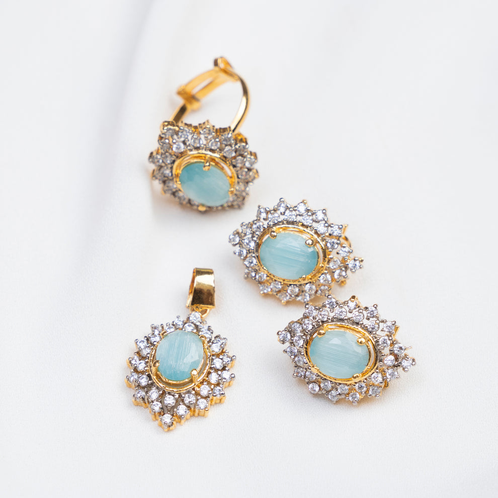 Turquoise Shimmer with Ring – Shaakh